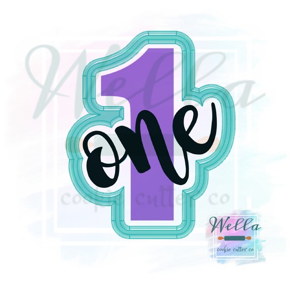 Number One With Text Cookie Cutter First Birthday Cookie - Etsy