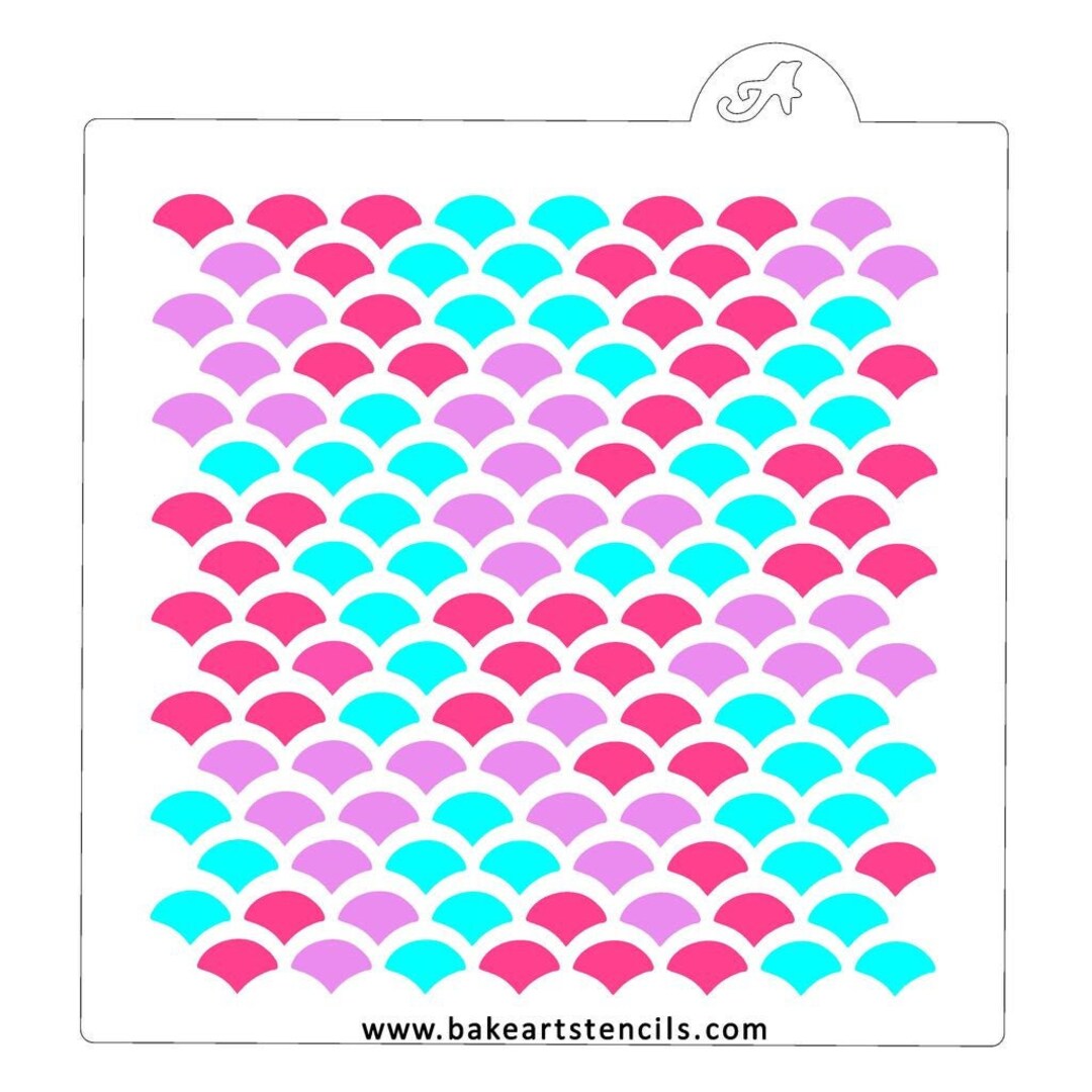 3 Part Mermaid Scales Stencil, Scales Cookie Stencil, Mermaid ...