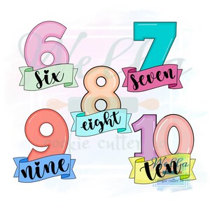 1 - 10 Numbered Set With Banners Cookie Cutters, 1 Thru 10 Numbers With ...