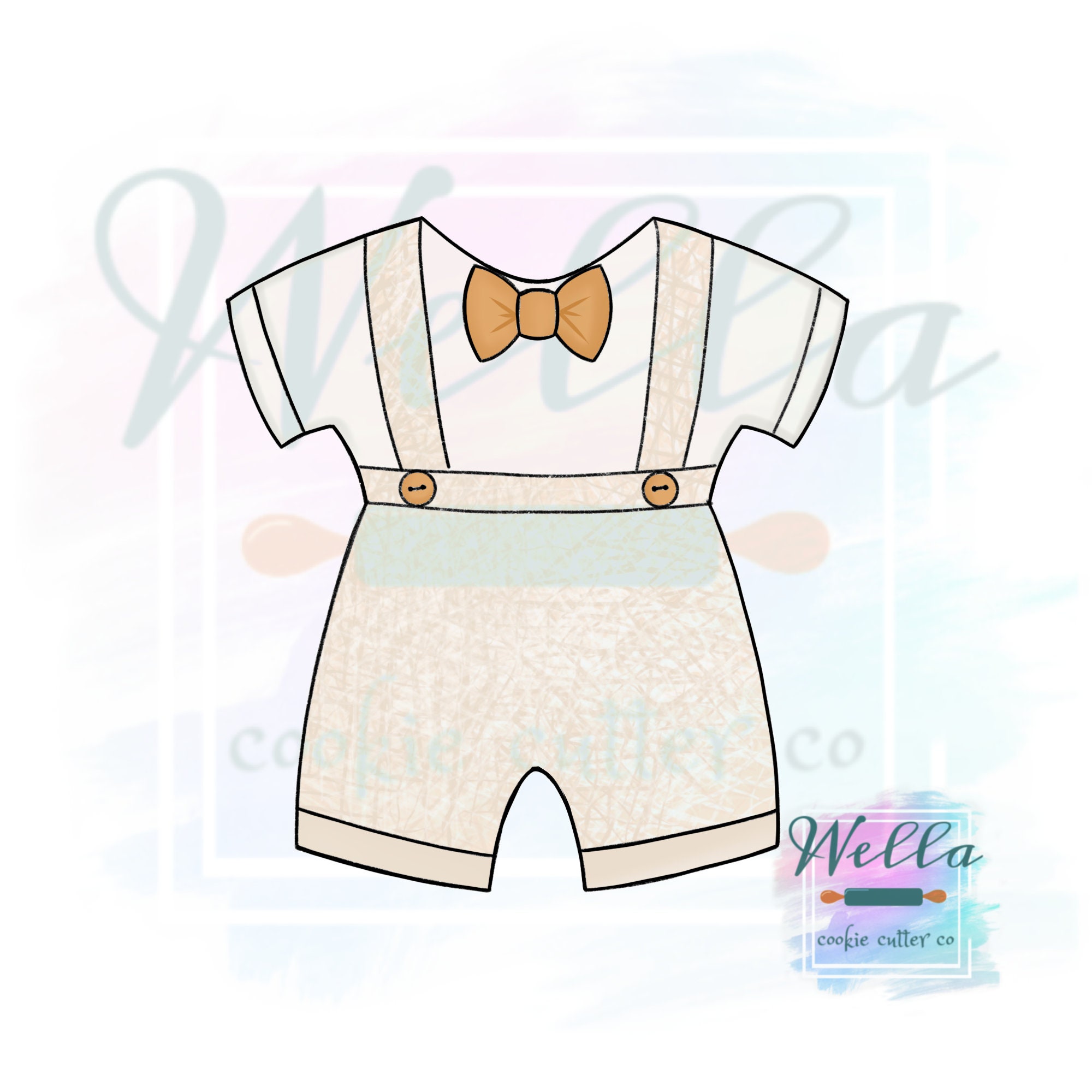 Little Boy Outfit Cookie Cutter Outfit With Suspenders Cookie - Etsy