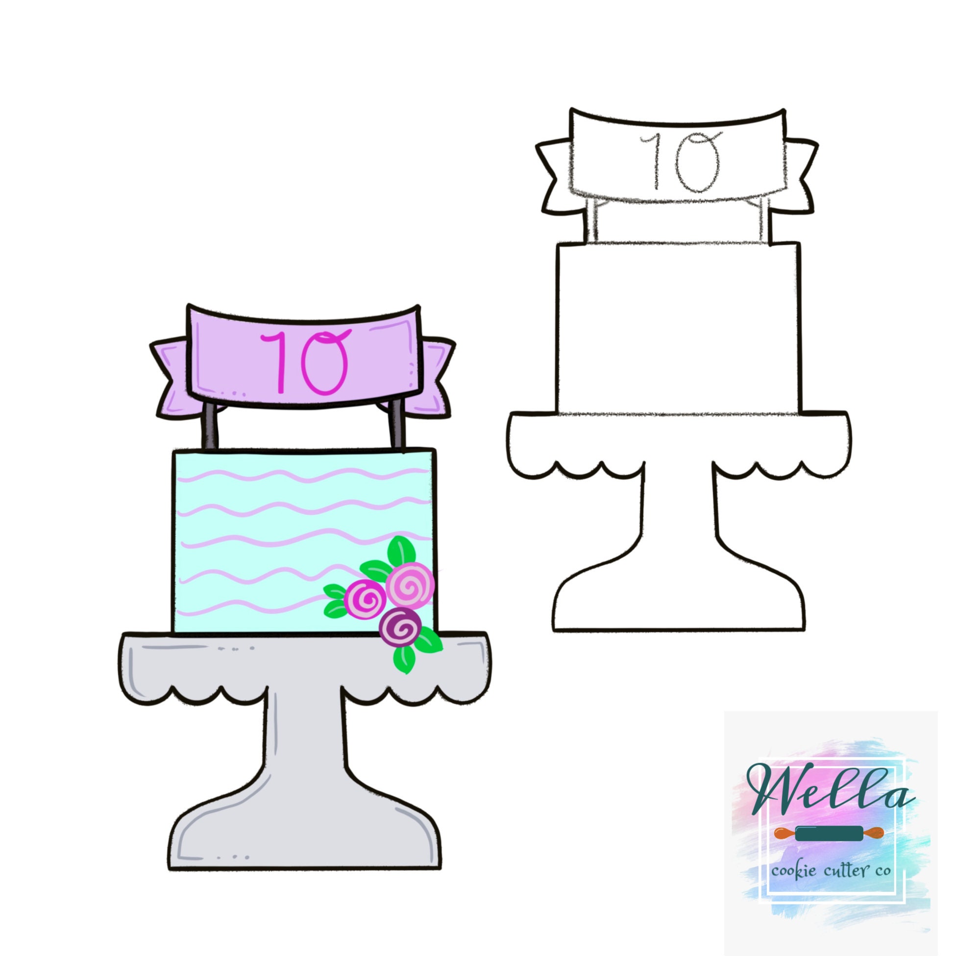 Cake on Stand Cookie Cutter - Etsy