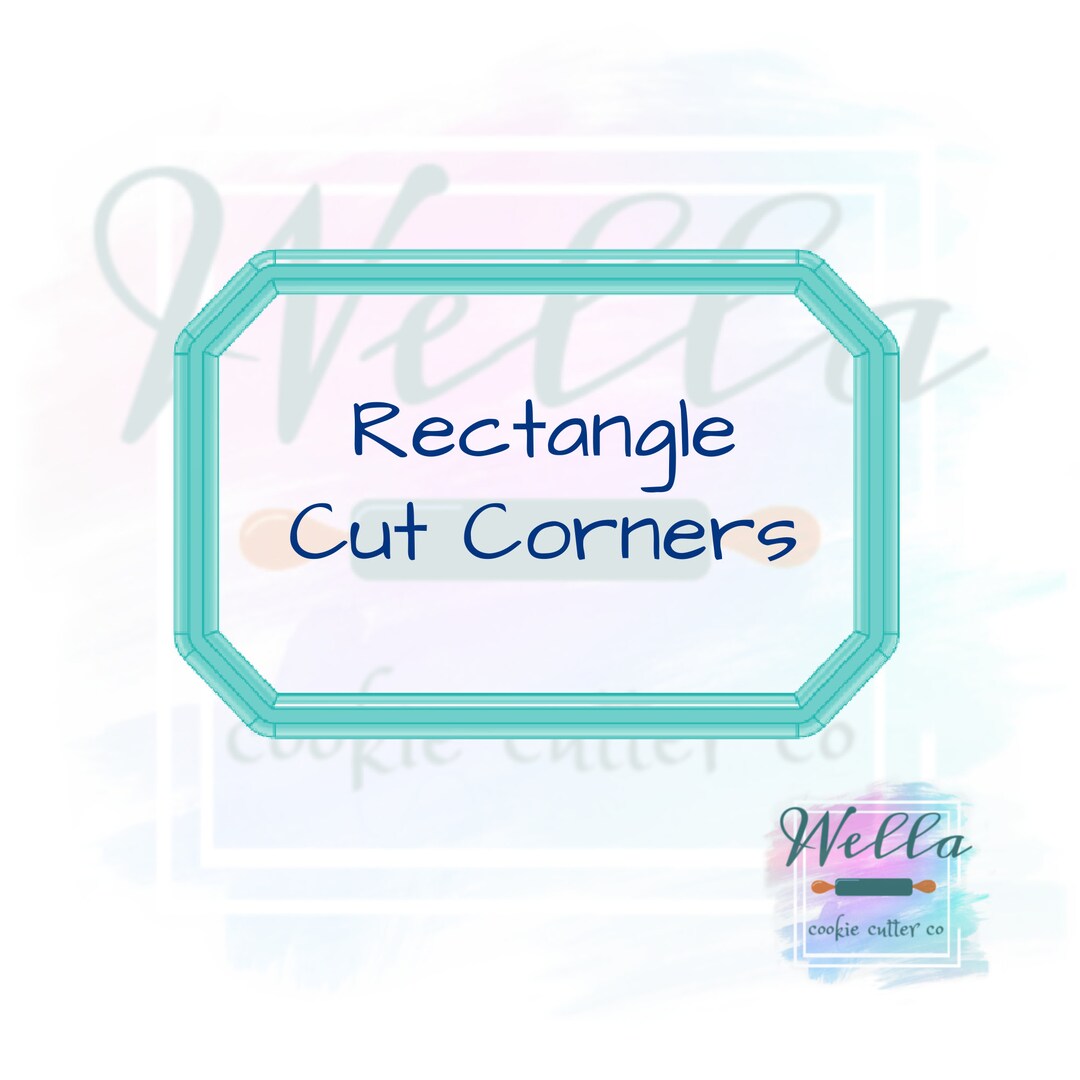 Rectangle Plaque With Cut Corners Cookie Cutter, Rectangle Cookie ...
