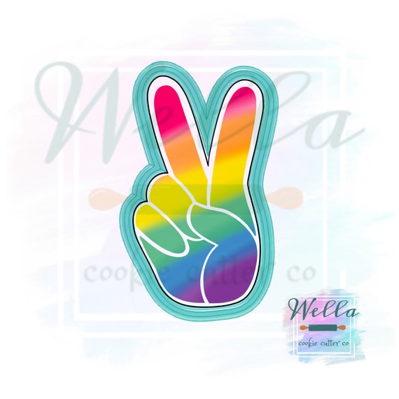 Peace Sign Cookie Cutter Hand Peace Sign Cookie Cutter Peace - Etsy