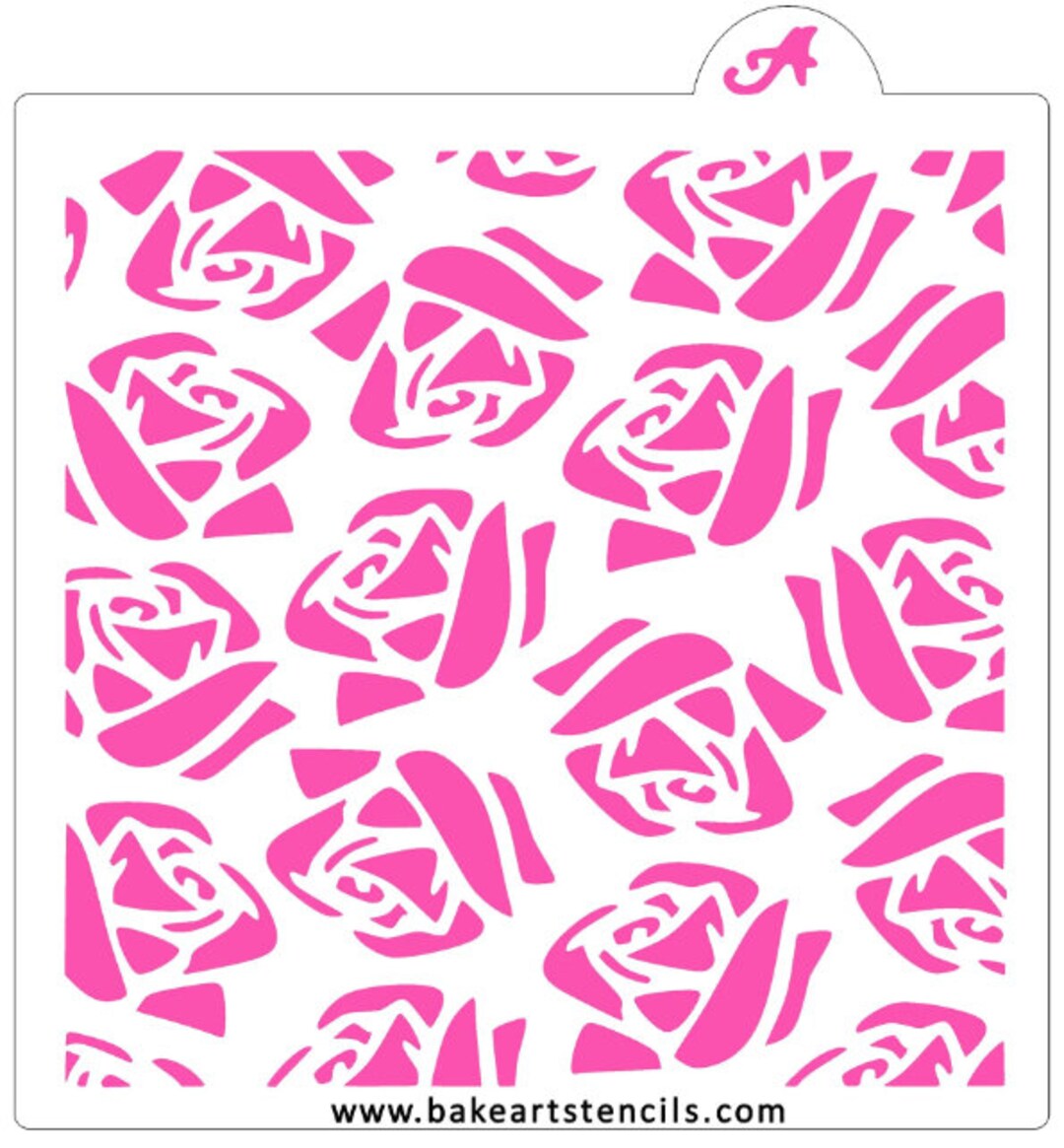 Ruffled Rose Pattern Stencil, Rose Cookie Stencil - Etsy