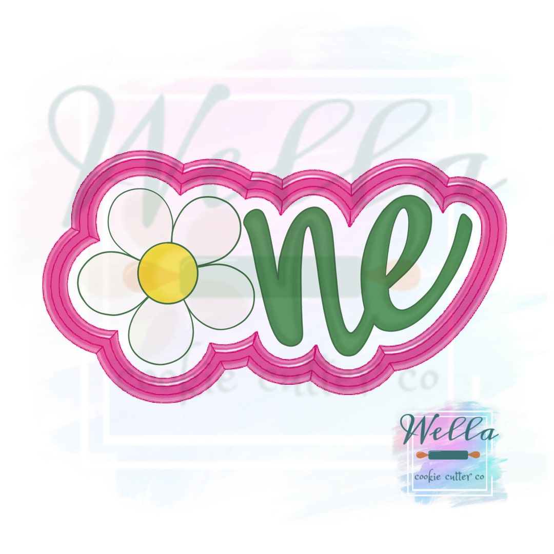 Daisy One Cursive Cookie Cutter With Optional Stencil - Etsy