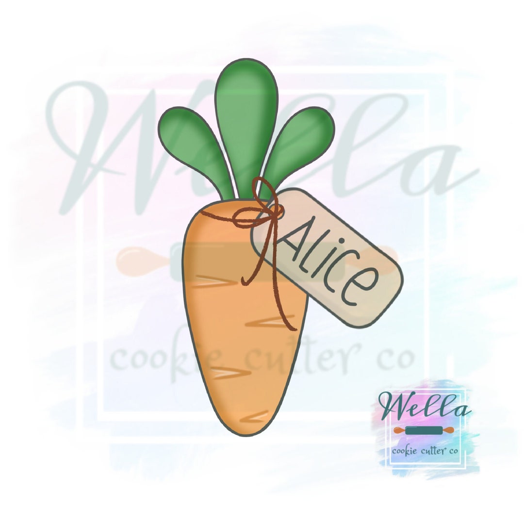 Carrot With Name Tag Cookie Cutter, Easter Cookie Cutter - Etsy