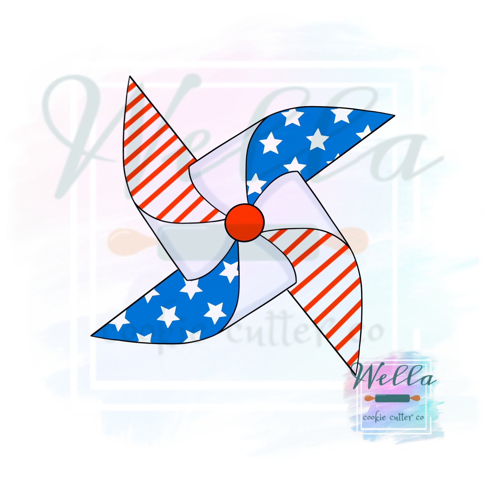 Pinwheel Cookie Cutter Fourth of July Cookie Cutter Pinwheel - Etsy