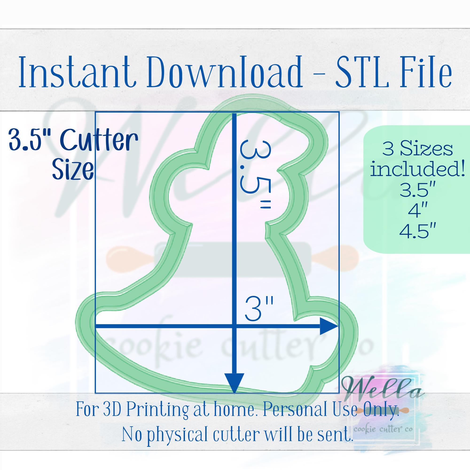 Digital STL File - Silly Goose With Bow Cookie Cutter - 3 Sizes - Etsy