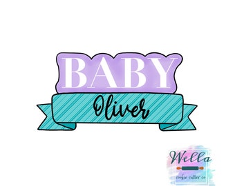 Baby Floral Banner Cookie Cutter Baby Banner With Florals - Etsy