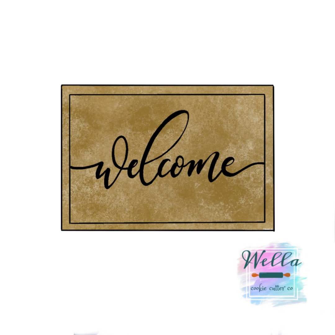 Welcome Mat Rectangle Cookie Cutter With Optional Stencil - Etsy