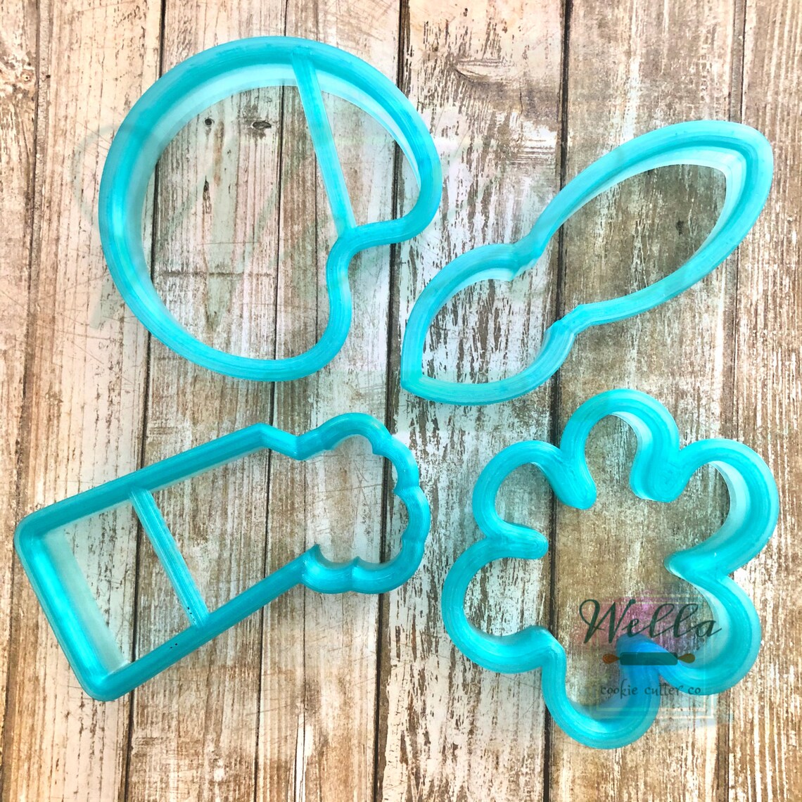 Paint Art Set Cookie Cutters Set of 4 Cutters Paint Palette | Etsy