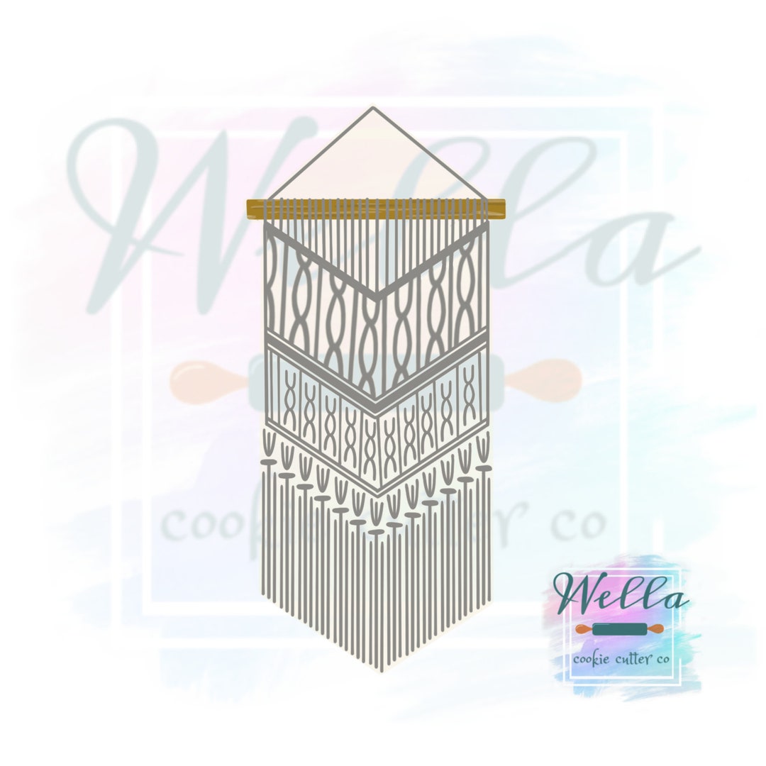 Macrame Wall Hanging BOHO Cookie Cutter, Macrame Long Cookie Cutter - Etsy