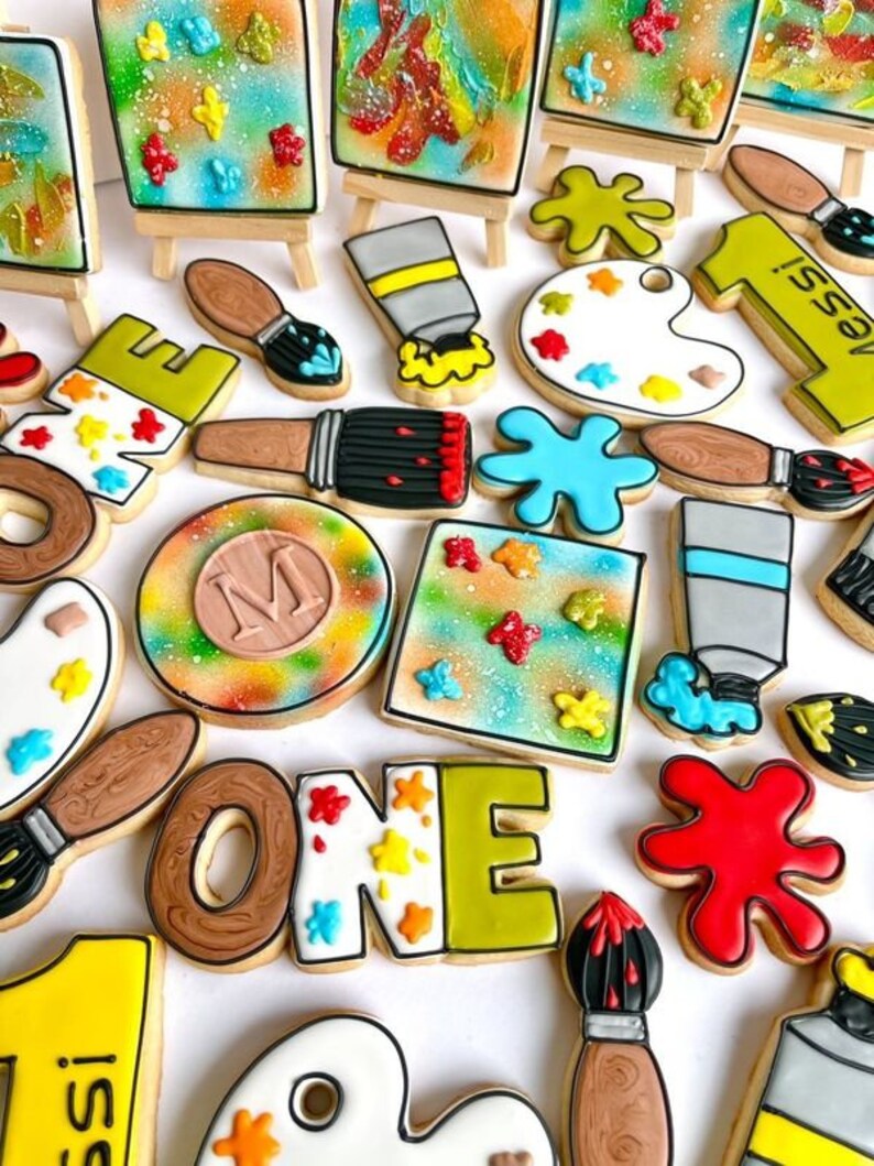 Paint Art Set Cookie Cutters - Set of 4 Cutters, Paint Palette Cookie ...