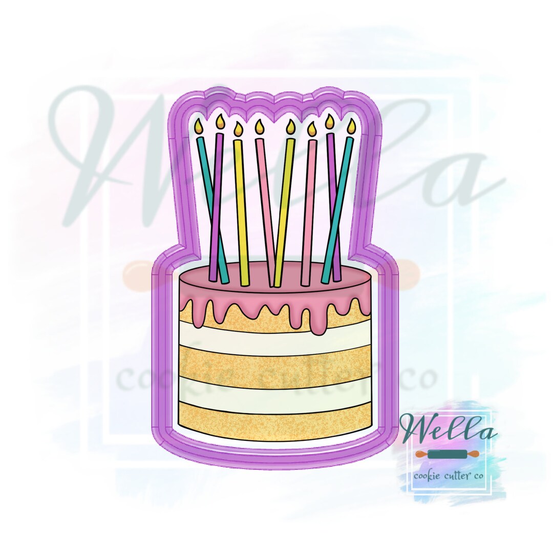Birthday Cake With Candles Cookie Cutter - Etsy