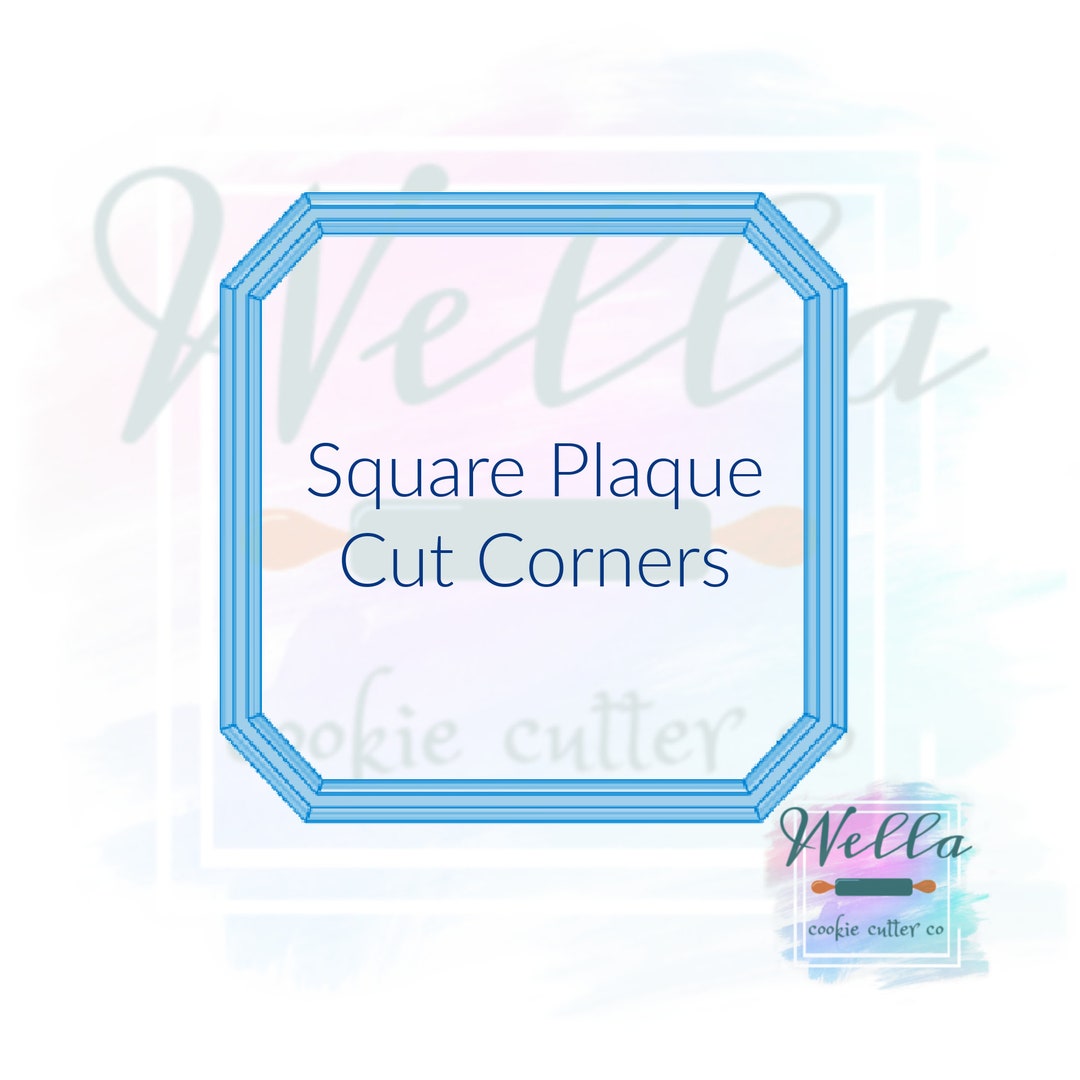 Square Plaque With Cut Corners Cookie Cutter, Ring Box Plaque, Square ...