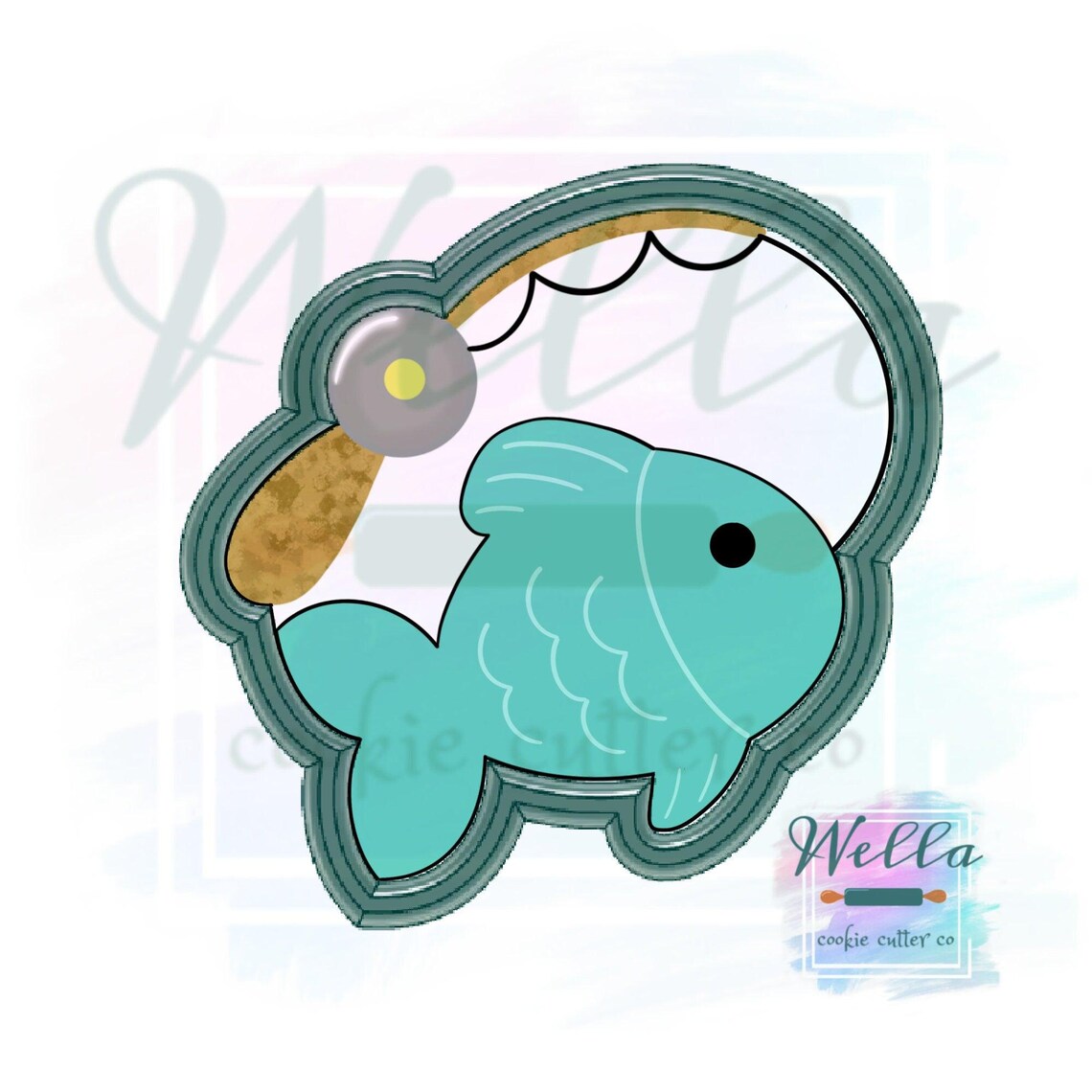 Fish on Hook Cookie Cutter, Fishing Cookie Cutter - Etsy