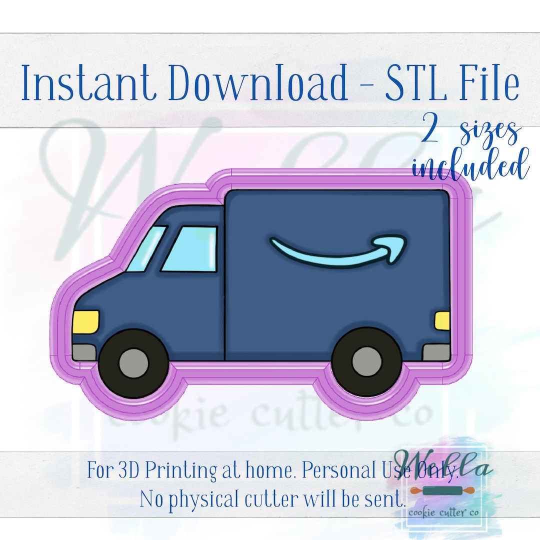 Digital STL File - Delivery Truck Cookie Cutter - 2 Sizes 4" & 4.5 ...