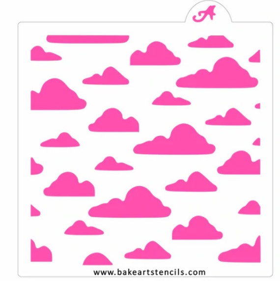 Whispy Cloud Pattern Stencil Cloud Cookie Stencil - Etsy