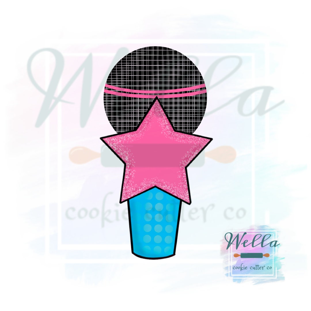 Microphone With Star Cookie Cutter - Etsy