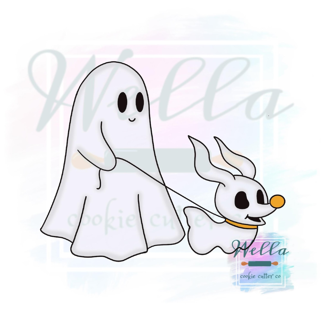 Ghost Walking Ghost Dog #2 Cookie Cutter With Optional Stencil - Etsy