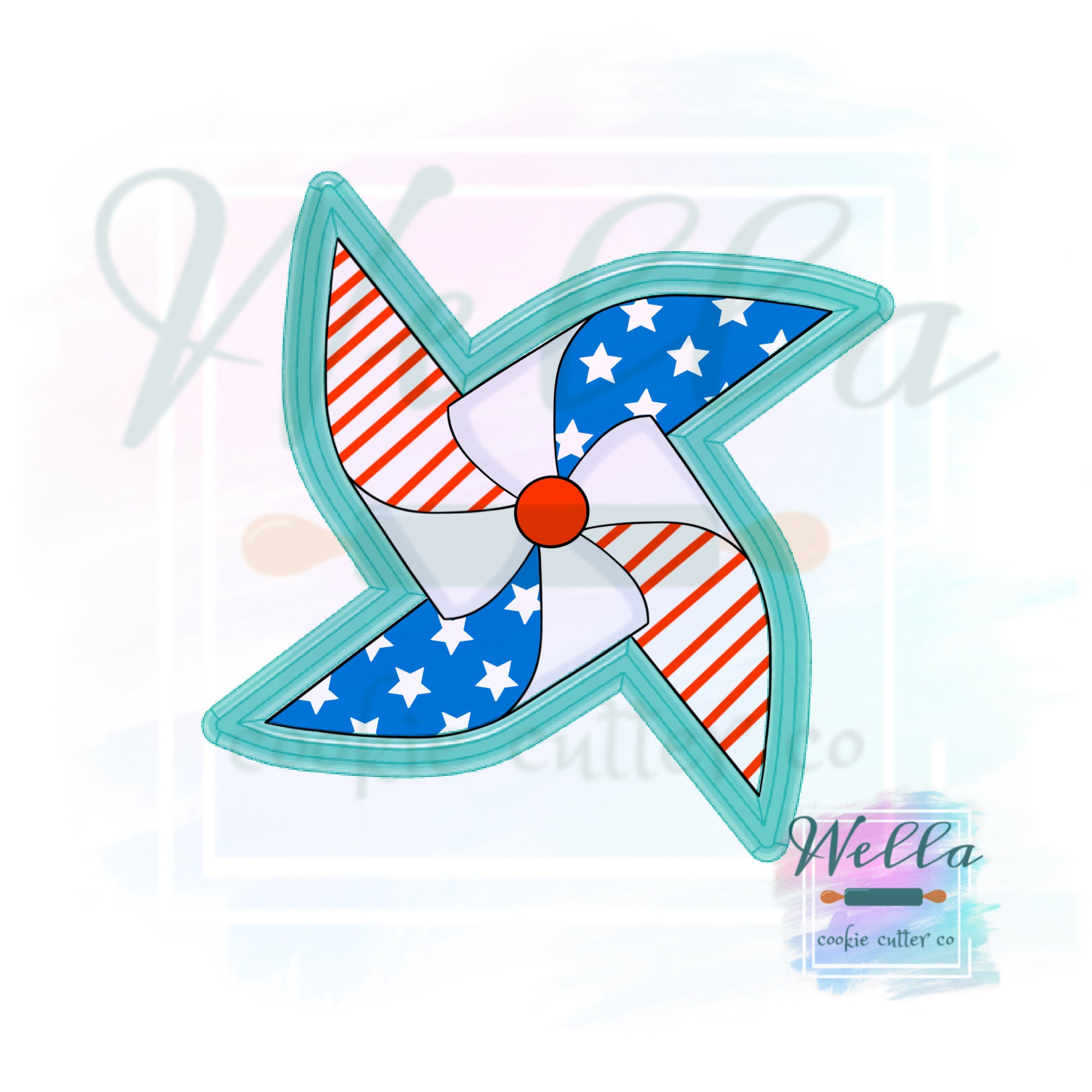 Pinwheel Cookie Cutter Fourth of July Cookie Cutter Pinwheel - Etsy