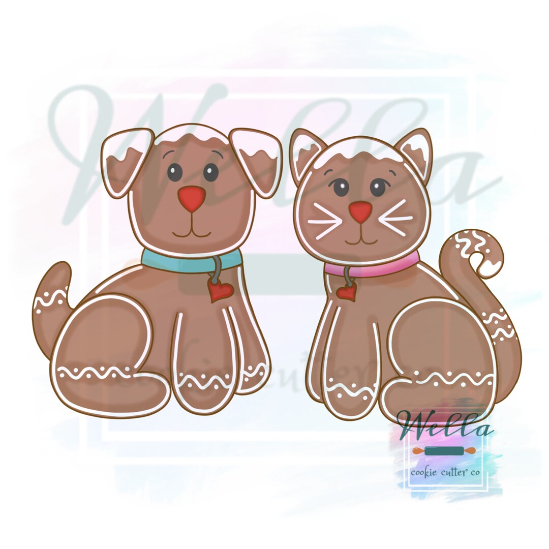 Gingerbread Pet Set Cookie Cutters, Gingerbread Dog and Cat Cookie ...