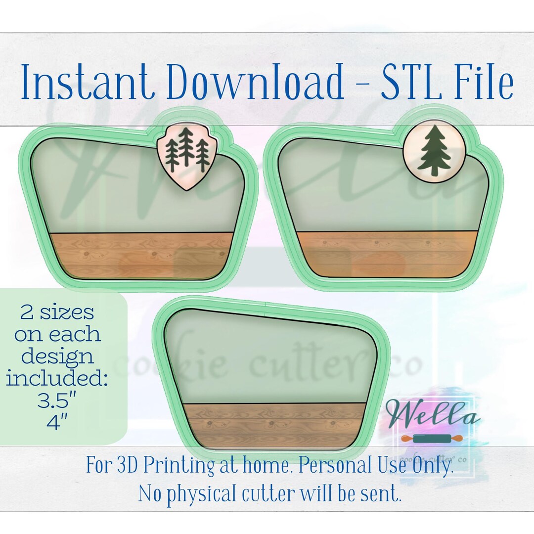 Digital STL File - Camping Park Signs Cookie Cutter Set- 2 Sizes of ...