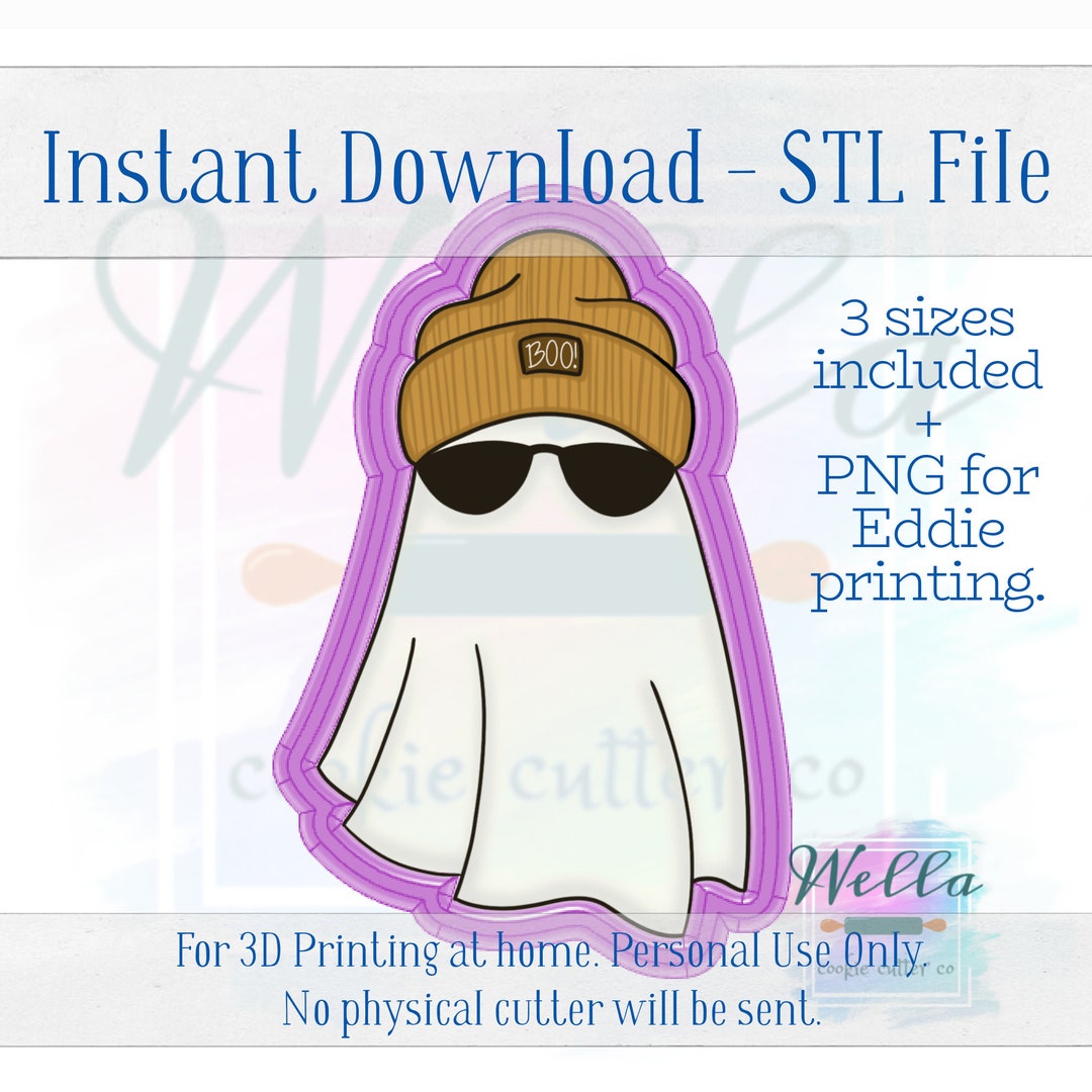 Digital STL File - Ghost in Beanie Cookie Cutter - 3 Sizes Included 3.5 ...