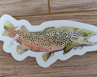 Fish Trout Stickers One Inch Round Seals - Etsy