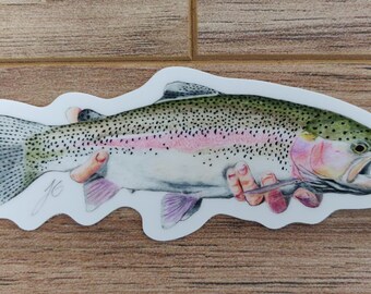 Fish Trout Stickers One Inch Round Seals - Etsy