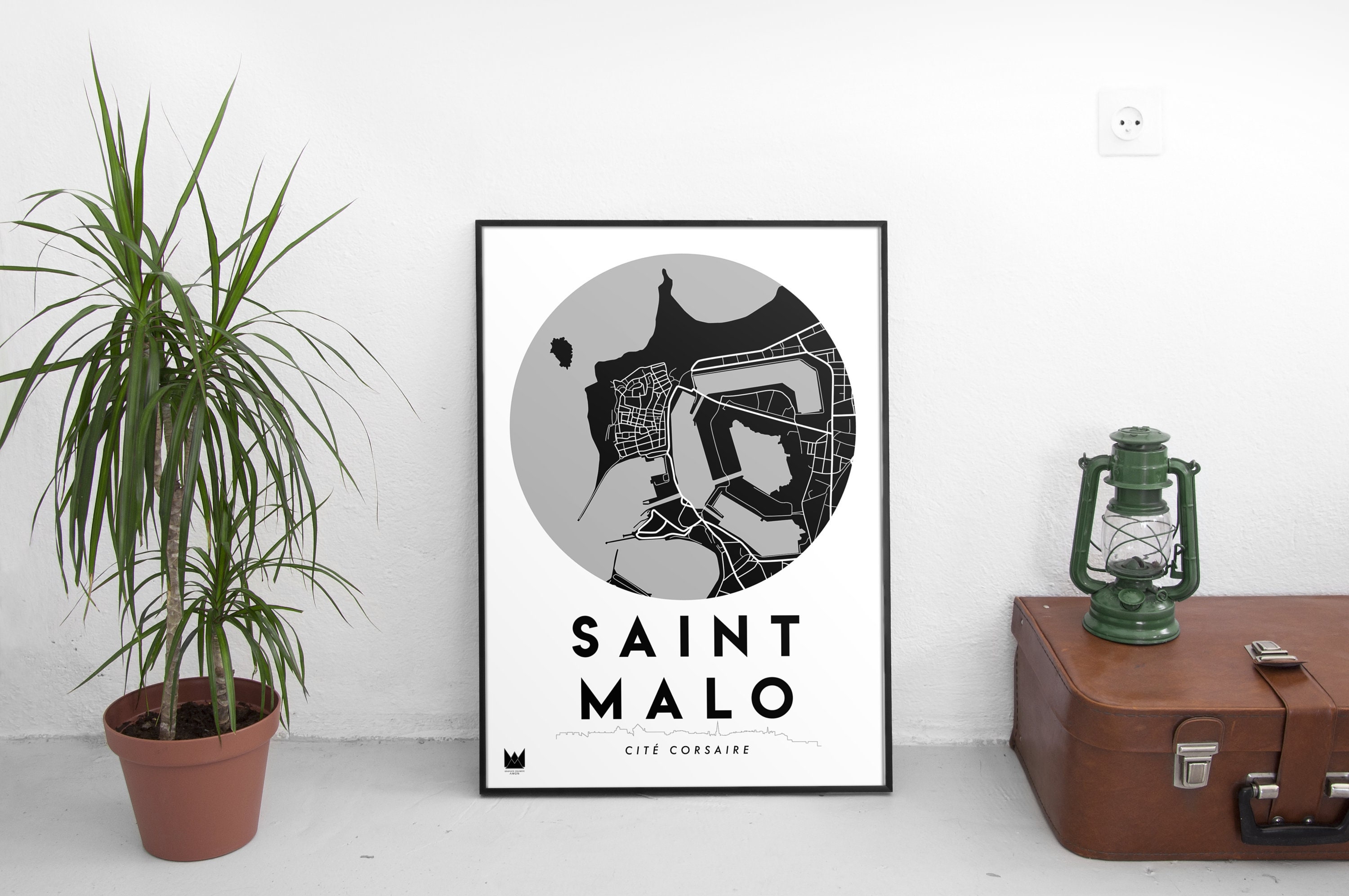 Poster/poster of the City of Saint-malo, Map of Saint-malo, City Map A3 ...