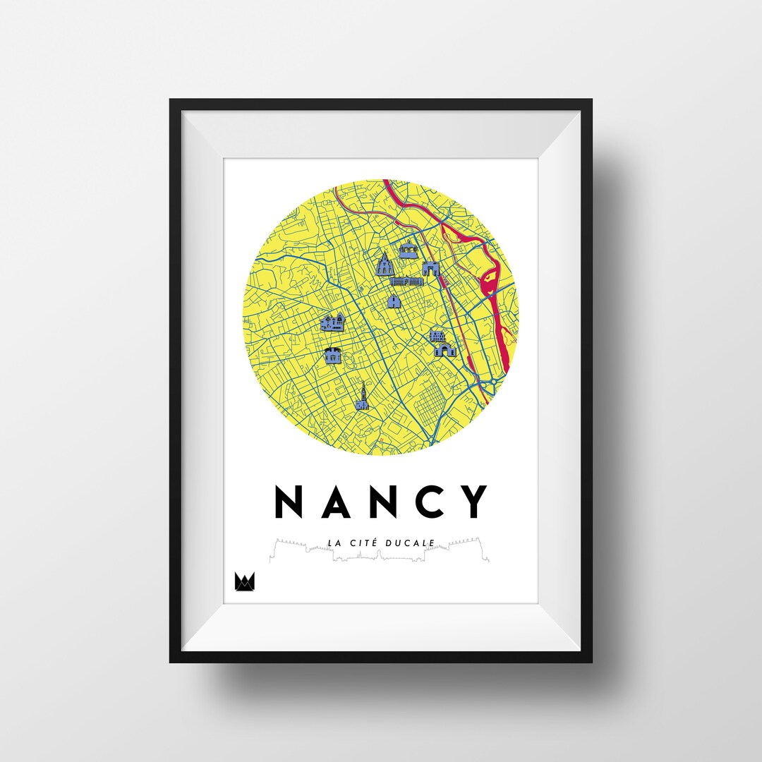 Nancy City Poster, Nancy Map, City Map A3 or A4 - Etsy