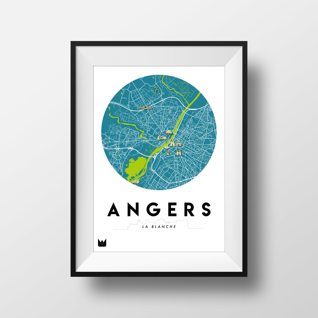 Angers City Poster, Angers Map, City Map A3 or A4 - Etsy