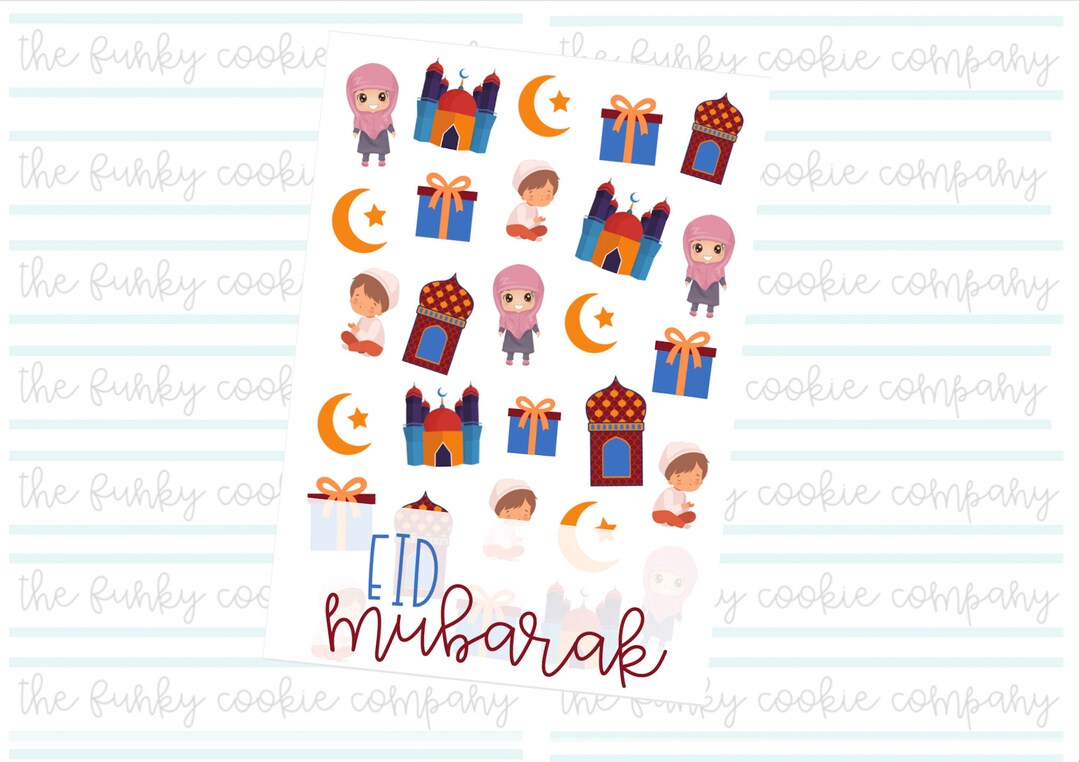 Printable Cookie Card - Eid Mubarak - Digital Download 4 Cards - Etsy