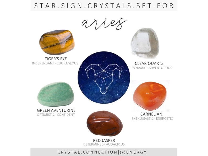 ARIES Zodiac Crystals Set Crystals Stones for Aries Zodiac - Etsy