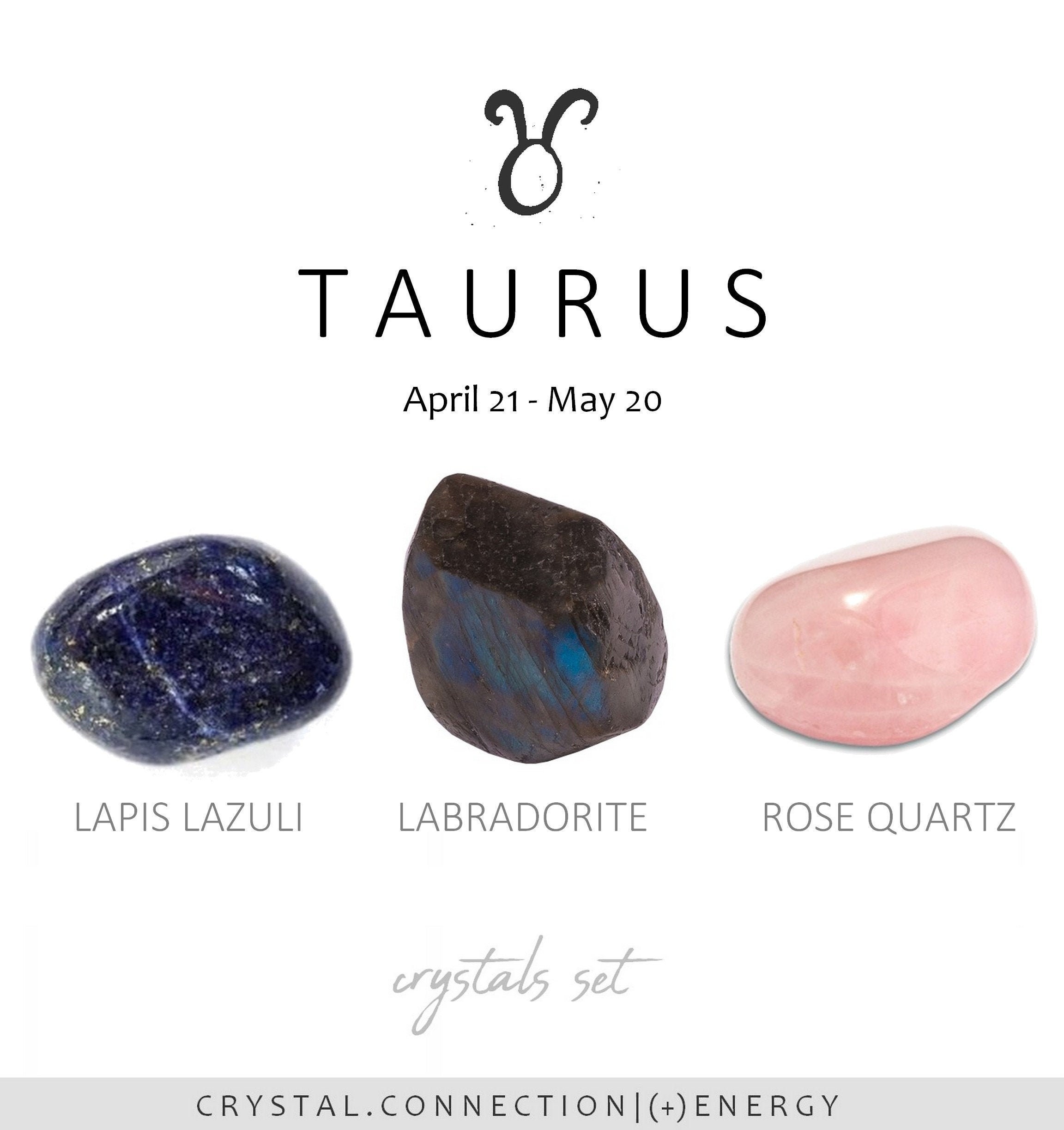 Taurus Zodiac Crystals Set Stones For Taurus Zodiac Etsy