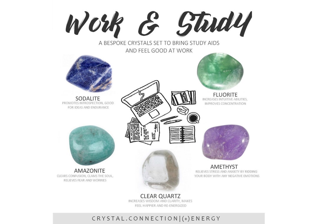 WORK & STUDY Crystals Set | Crystals and Stones for Work, Study ...