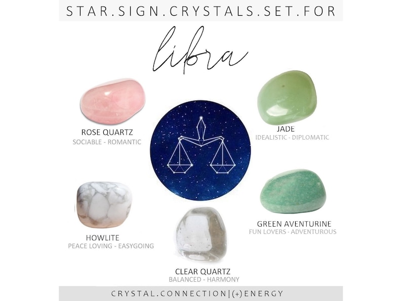 LIBRA Zodiac Crystals Set Stones for Libra Zodiac Crystal - Etsy