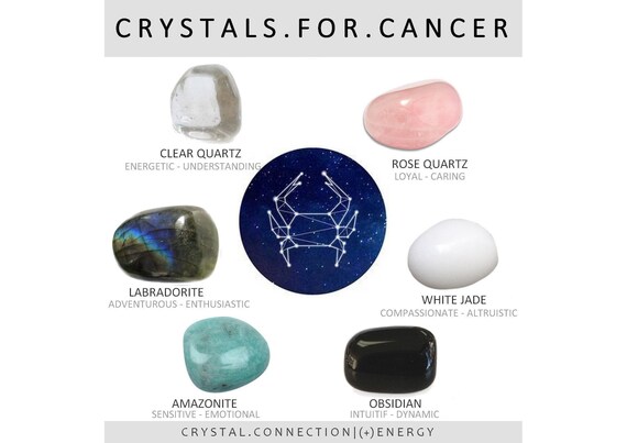 Cancer Zodiac Crystals Set Stones For Cancer Zodiac Etsy