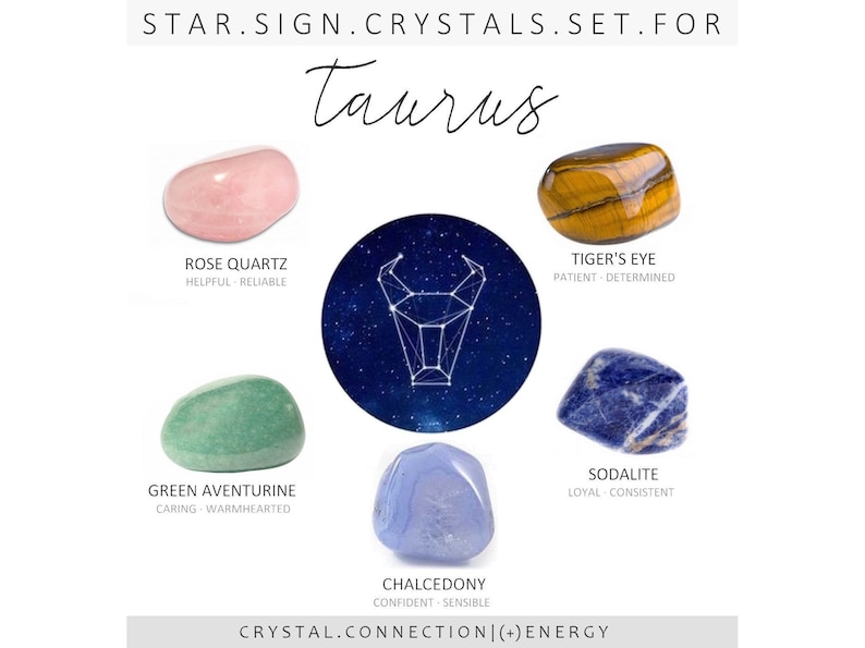 TAURUS Zodiac Crystals Set | Stones for Taurus | Zodiac Crystal Set ...