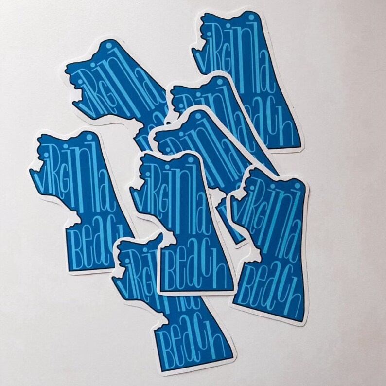 Virginia Beach Outline Vinyl Matte Sticker | Etsy