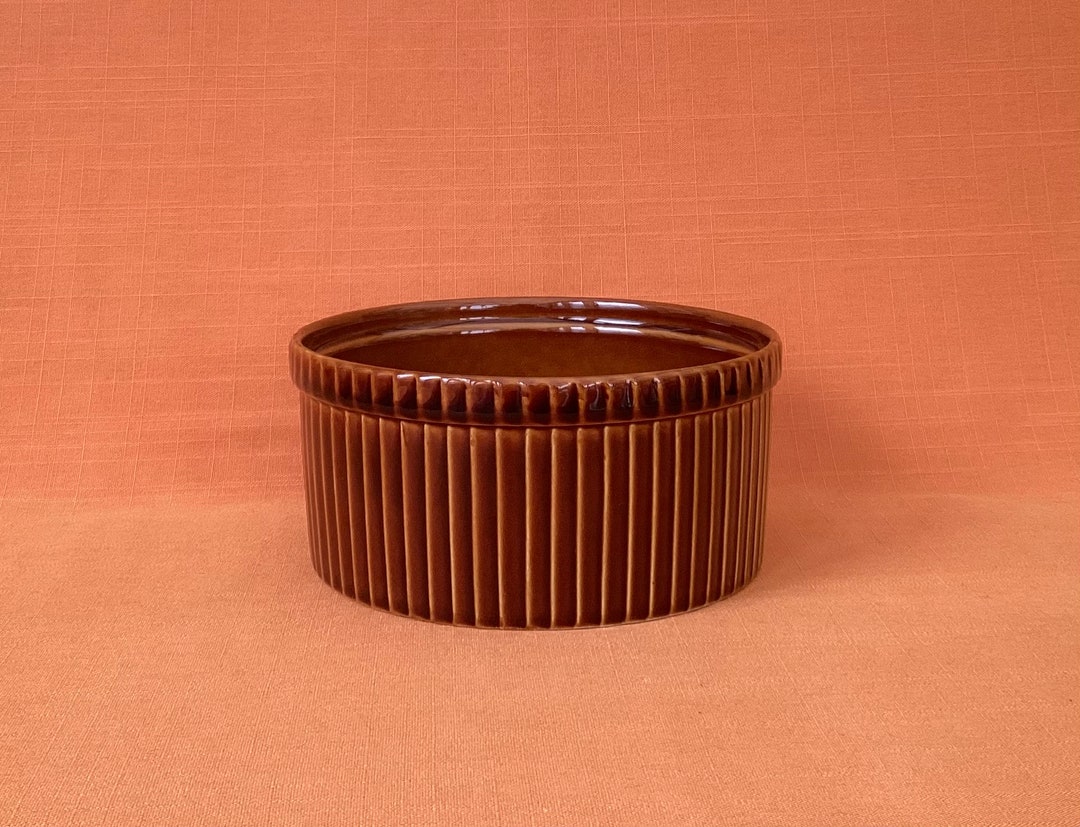 1970s TG Green Keystone Ware Soufflé Dish: Retro Brown Stoneware (7 ...