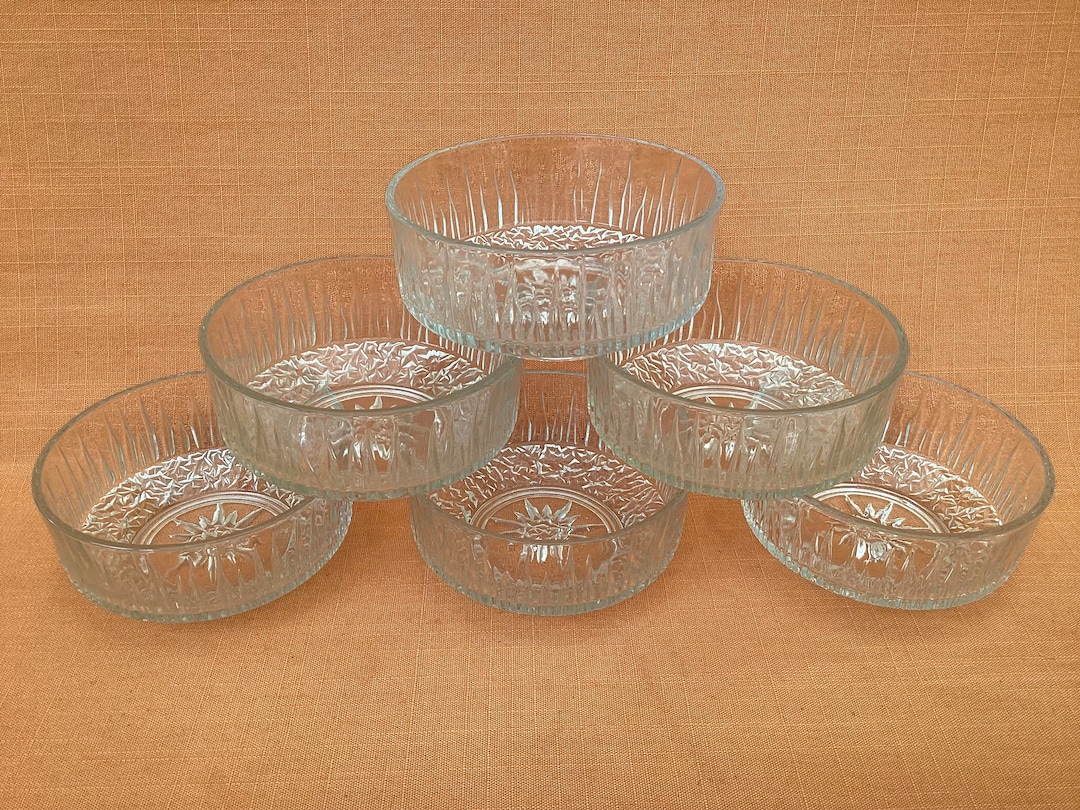 1970s Ravenhead White Fire Glass Sundae Dishes (set of 6), Retro ...