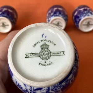 Rare 1920s Royal Worcester Crown Ware Willow Egg Coddlers 4 Available ...