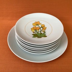 1970s Thomas Germany Tea Plates and Cake Plate in the ‘summer’ Design ...