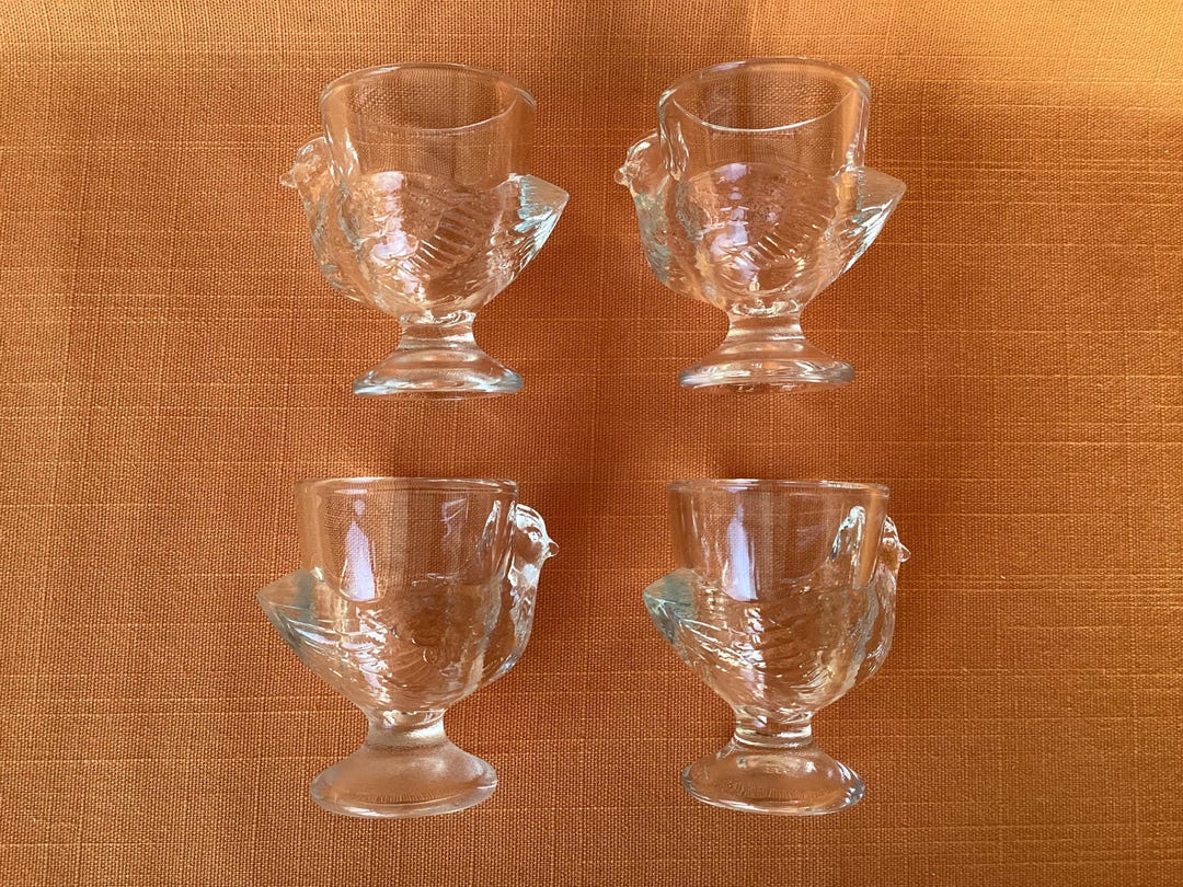 Vintage Arcoroc Glass Hen Egg Cups: Retro French Glass (set of 4) - Etsy