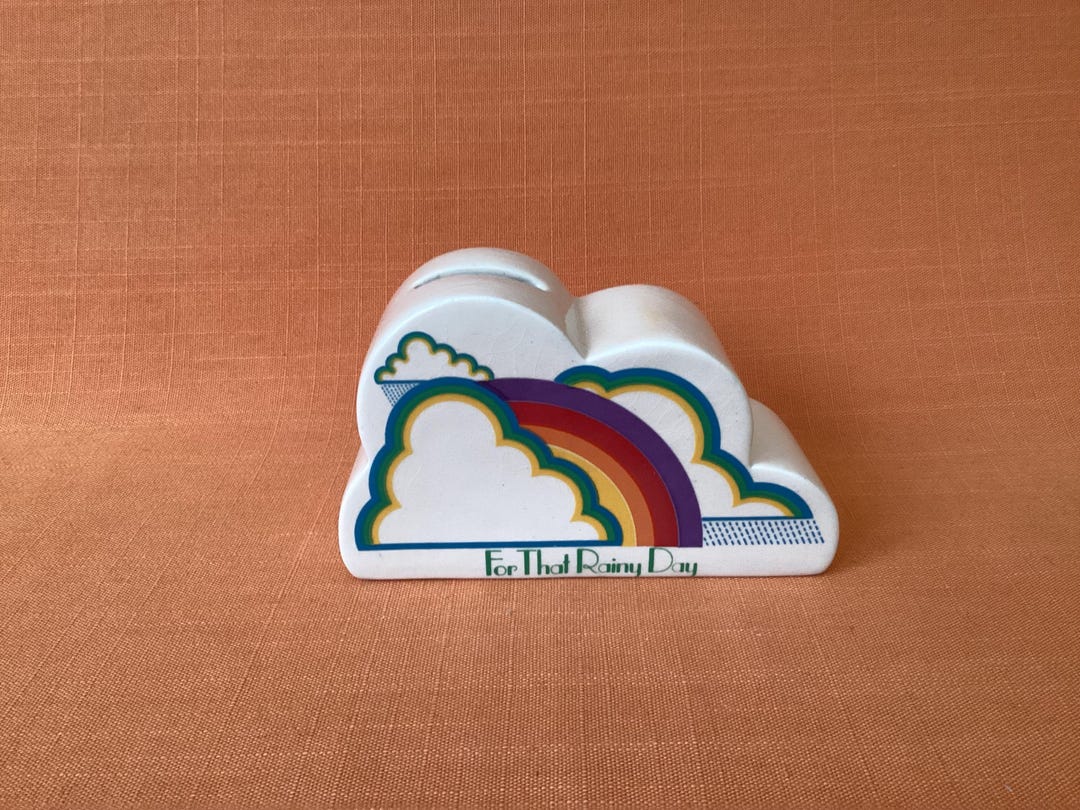 Art Deco Ceramic Cloud and Rainbow Money Box: Rainbow Piggy Bank - Etsy