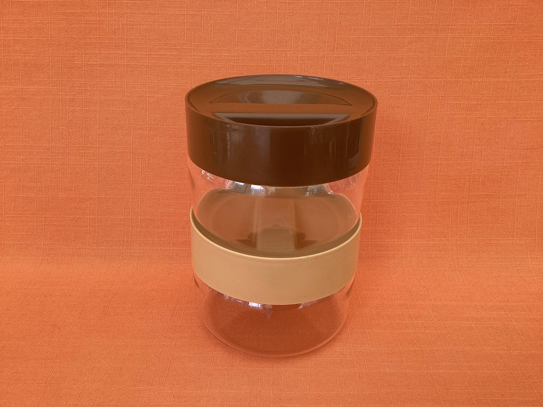 Pyrex Store n See Glass Jars With Brown and Beige Plastic Lids sold as ...