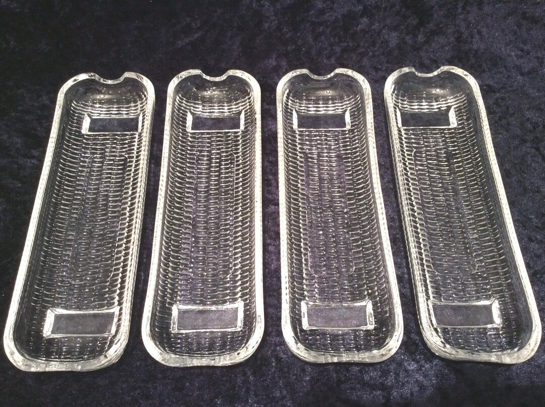 Rayware Glass Corn on the Cob Dishes (set of 4) - Etsy