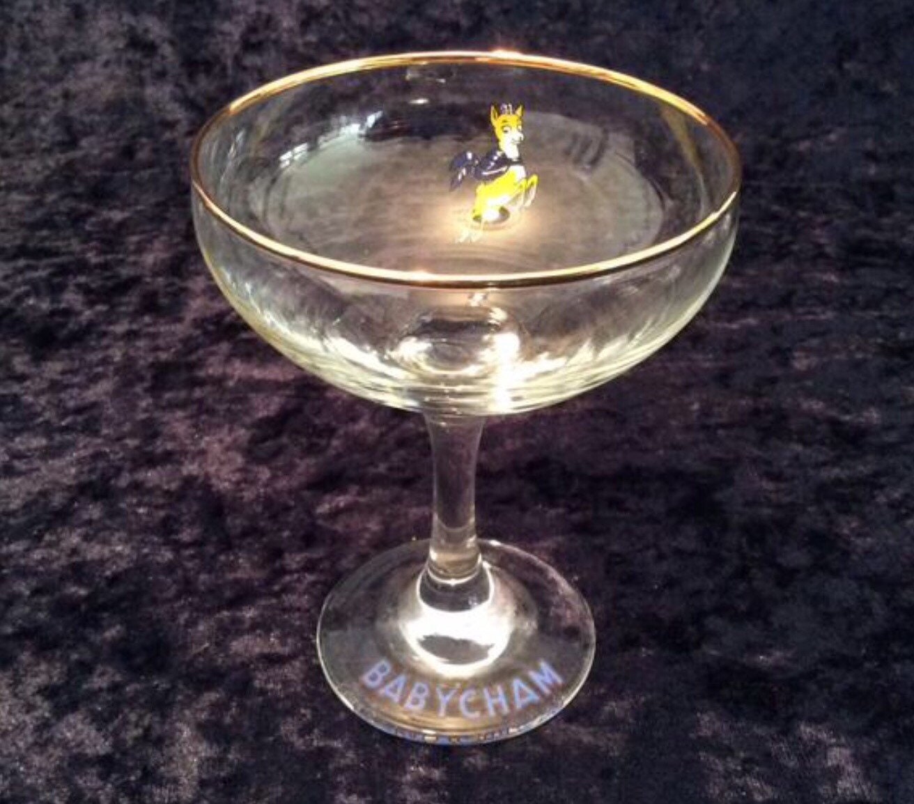 1970s Retro Babycham coupe glasses sold in pairs: yellow | Etsy